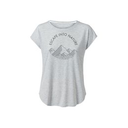 Tchibo - Motto-Funktionsshirt - Damen - Gr. M - hellgrau