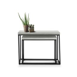 Tchibo - 2 Konsolentische mit Beton-Tischplatte - 85x31x65,5cm - schwarz - Polyzement / Stahl