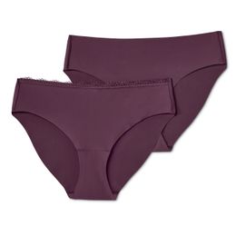 Tchibo - 2 Magic-Cut-Slips - Damen - Gr. L - dunkellila