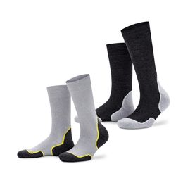 Tchibo - 2 Paar Kompressions-Laufsocken - Herren - Gr. 35-38 - dunkelgrau