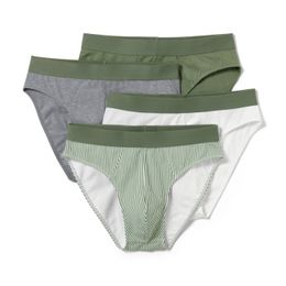 Tchibo - 4 Slips - Herren - Gr. Xxl/8 - hellgrau/gestreift