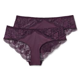 Tchibo - 2 Brazilslips - Damen - Gr. XL - dunkellila