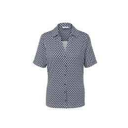 Tchibo - Bedrucktes Blusenshirt mit Knopfleiste - Damen - Gr. L - dunkelblau