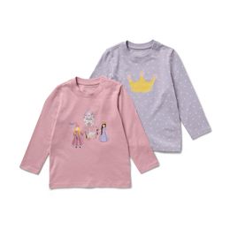 Tchibo - 2 Kinder-Langarmshirts - M&auml;dchen - Gr. 98/104 - rosa