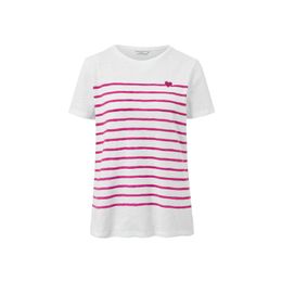 Tchibo - T-Shirt mit Streifen - Damen - Gr. S - creme/gestreift