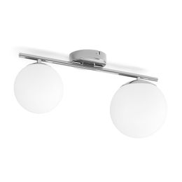 Tchibo - Deckenleuchte aus Metall - 49x18x22,5cm - chrom - Glas / Metall