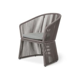 Tchibo - Dining-Sessel mit Textilgeflecht - 67x59x83cm - hellgrau - Stahl / Polyethylen / Polyester