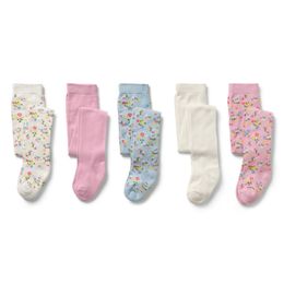 Tchibo - 5 Kinder-Strumpfhosen - Baby - Gr. 86/92 - creme