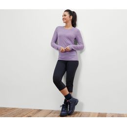 Tchibo - Langarmshirt mit Merinowolle - Damen - Gr. XS - lila