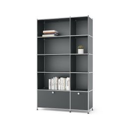 Tchibo - Regal Metall »Cn3« mit 2 Klappenfächern - 115x40x195cm - chrom - Stahl / Stahl / Aluminium