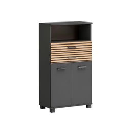 Tchibo - Highboard &raquo;Katta&laquo; - 60x32,5x110,5cm - anthrazit - Holz / Metall / Kunststoff