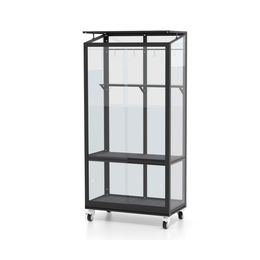 Vitavia Balkongew&auml;chshaus mit Rollfundament - 81x43x168cm - schwarz - Aluminium / Stahl / Glas