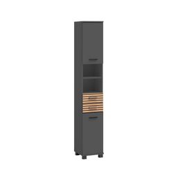 Tchibo - Hochschrank schmal &raquo;Katta&laquo; - 30,5x32,5x181cm - anthrazit - Holz / Metall / Kunststoff