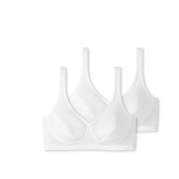 2 Schiesser Bustiers mit Cups und Bio-Baumwolle - Damen - Gr. 75C - weiß