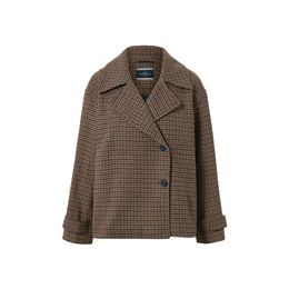 Tchibo - Karierte Jacke mit Wolle - Damen - Gr. 36 - dunkelblau/kariert