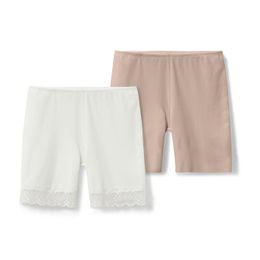 Tchibo - 2 Radler-Shorts - Damen - Gr. L - beige