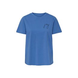 Tchibo - T-Shirt mit Wording-Print - Damen - Gr. XL - blau