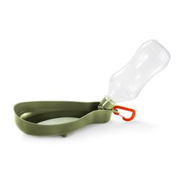 Tchibo - Hunde-Trinkflasche mit integrierter Trinkschale - olivgr&uuml;n