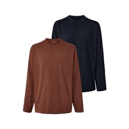 Tchibo - 2 Langarmshirts mit Baumwolle aus nachhaltigen Quellen - Herren - Gr. XXL - dunkelblau