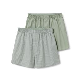 Tchibo - 2 Web-Boxershorts - Herren - Gr. M/5 - weiß/kariert
