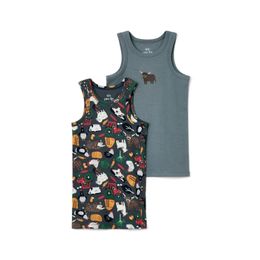 Tchibo - 2 Kinder-Unterhemden - Jungen - Gr. 86/92 - blau