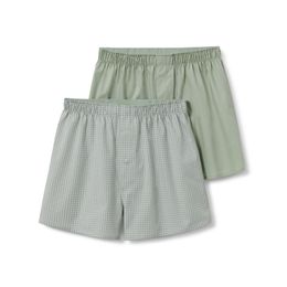 Tchibo - 2 Web-Boxershorts - Herren - Gr. M/5 - weiß/kariert