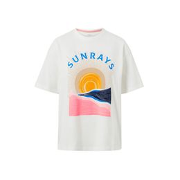 Tchibo - T-Shirt mit Print - Damen - Gr. L - offwhite