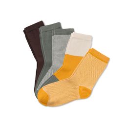 Tchibo - 5 Paar Socken mit Baumwolle - Kinder - Gr. 31-34 - wei&szlig;/gestreift