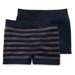 Tchibo - 2 Microfaser-Slipboxer - Herren - Gr. L/6 - dunkelblau/gestreift