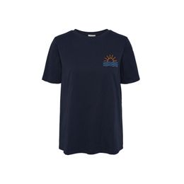 Tchibo - T-Shirt mit Stickerei - Damen - Gr. L - dunkelblau