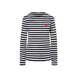 Tchibo - Gestreiftes Langarmshirt mit Stickerei - Damen - Gr. XL - dunkelblau/gestreift