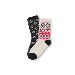 Tchibo - 2 Paar Norweger-Socken - Damen - Gr. 35-38 - creme