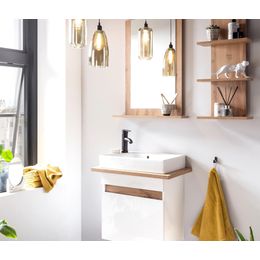 Tchibo - G&auml;stebad-Set &raquo;Slim&laquo; - 65x36x63cm - braun - Holz / Keramik / Metall