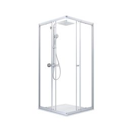 Breuer Dusche &raquo;Ektos&laquo; Eckeinstieg mit Schiebet&uuml;r - silber