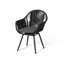 Tchibo - Drehbarer Dining-Sessel mit Textilgeflecht - 59x63x84,5cm - anthrazit - Stahl / Polypropylen / Polyester