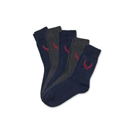 Tchibo - 5 Paar Socken mit Motiv-Einstrick - Herren - Gr. 41-43 - dunkelblau