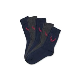 Tchibo - 5 Paar Socken mit Motiv-Einstrick - Herren - Gr. 44-46 - dunkelblau