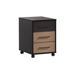 Tchibo - Rollcontainer &raquo;Hank&laquo; - 40x50x57cm - schwarz - Holz / Kunststoff / Metall