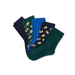 Tchibo - 5 Paar Socken - Kinder - Gr. 39-42 - dunkelblau/gestreift