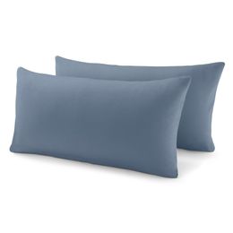 Tchibo - 2 Jersey-Kopfkissenbez&uuml;ge - graublau