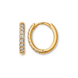 Tchibo - 585 Gold Creolen Zirkonia - wei&szlig;
