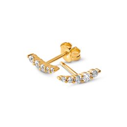 Tchibo - 585 Gold Ohrstecker Zirkonia Verlauf - wei&szlig;