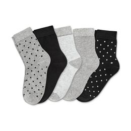 Tchibo - 5 Paar Socken - Damen - Gr. 35-38 - schwarz