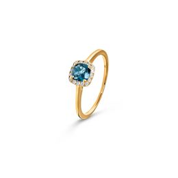 Tchibo - 585 Gold Ring Topas London Blue - Damen - Gr. 17 - wei&szlig;