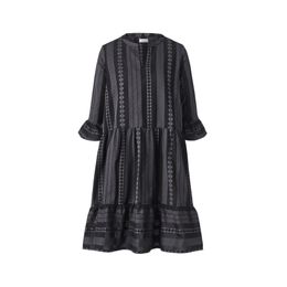 Tchibo - Webkleid mit Ikat-Muster - Damen - Gr. 42 - schwarz/jacquard