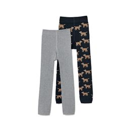 Tchibo - 2 Kinder-Strickleggings mit Stickerei - Baby - Gr. 86/92 - dunkelblau/jacquard