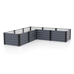 Vitavia Hochbeet 401 mit erhöhter Arbeitsfäche - 185x185x40cm - schwarz - Aluminium
