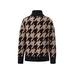 Tchibo - Strickpullover mit Hahnentritt-Jacquard - Damen - Gr. M - schwarz/jacquard