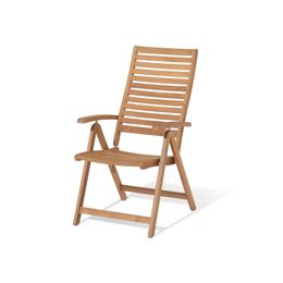 Tchibo - Teak-Hochlehner mit verstellbarer Rückenlehne - 56x71x109,5cm - naturfarben - Holz / Edelstahl / Polypropylen