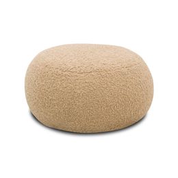DOMO collection Hocker &raquo;Ruka&laquo; - 65x65x35cm - taupe - Polyester / Holz / Vlies